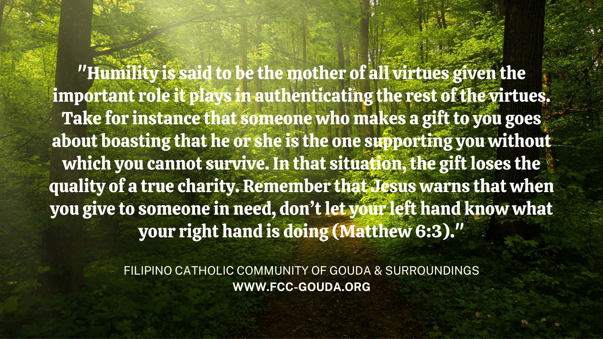 Humility that makes us enjoy God’s forgiveness - FCC-Gouda